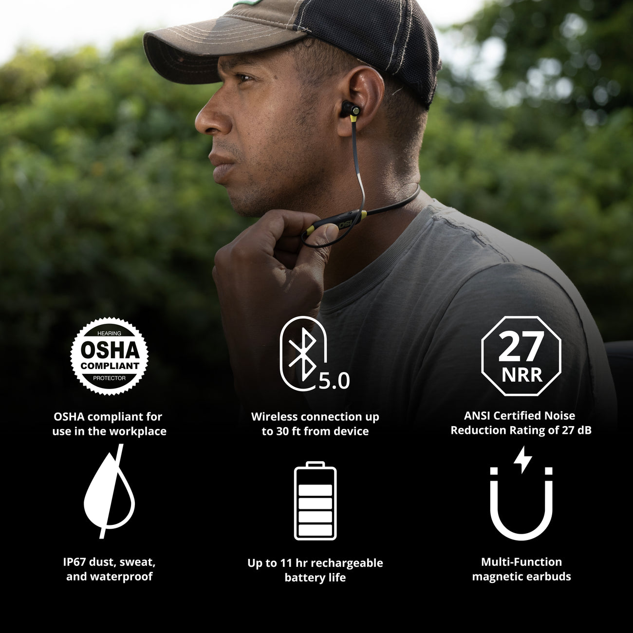 ISOtunes XTRA 2.0 Bluetooth Earbuds | 27 NRR | IP67 | OSHA-Compliant