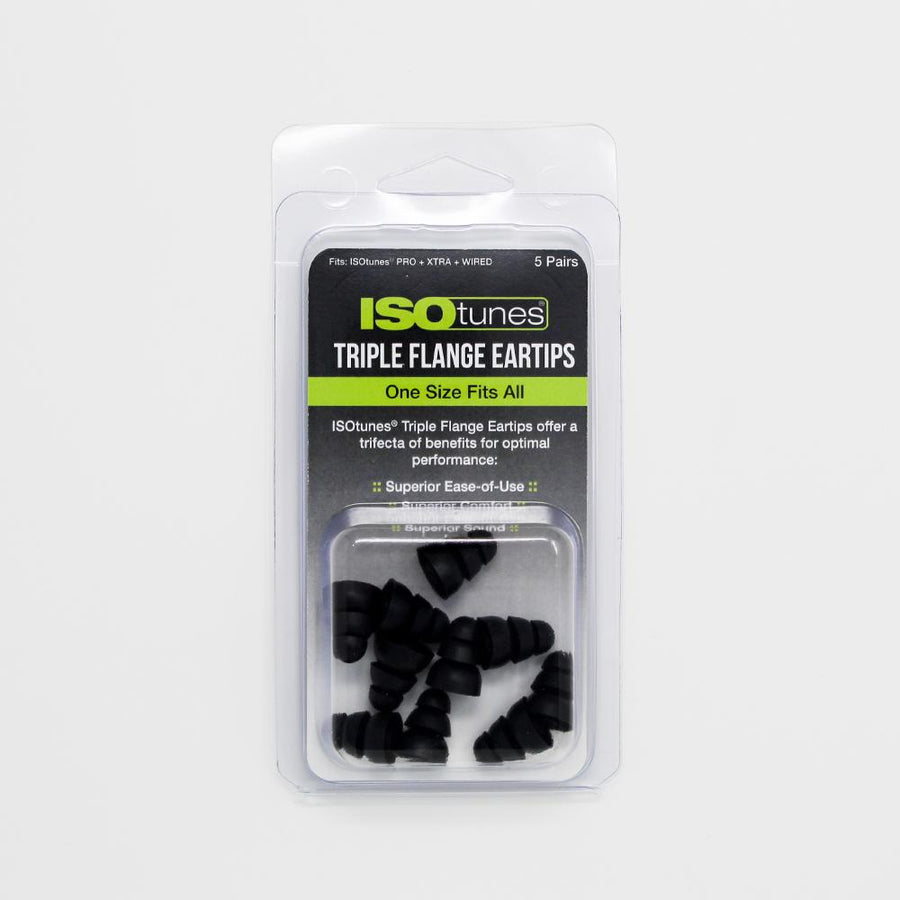 ISOtunes Triple Flange Eartips for Earbuds | 5 Pack | Silicone